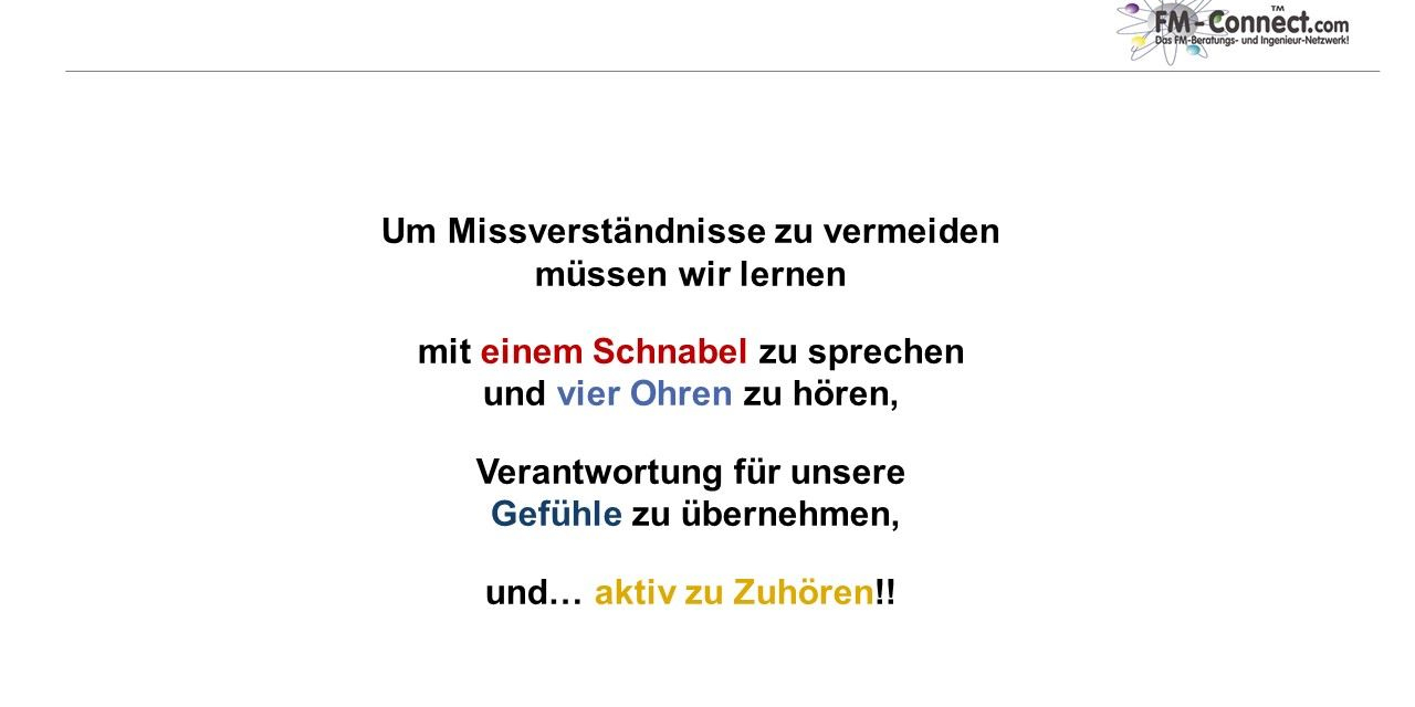 Die vier Seiten einer Nachricht Die vier Seiten einer Nachricht